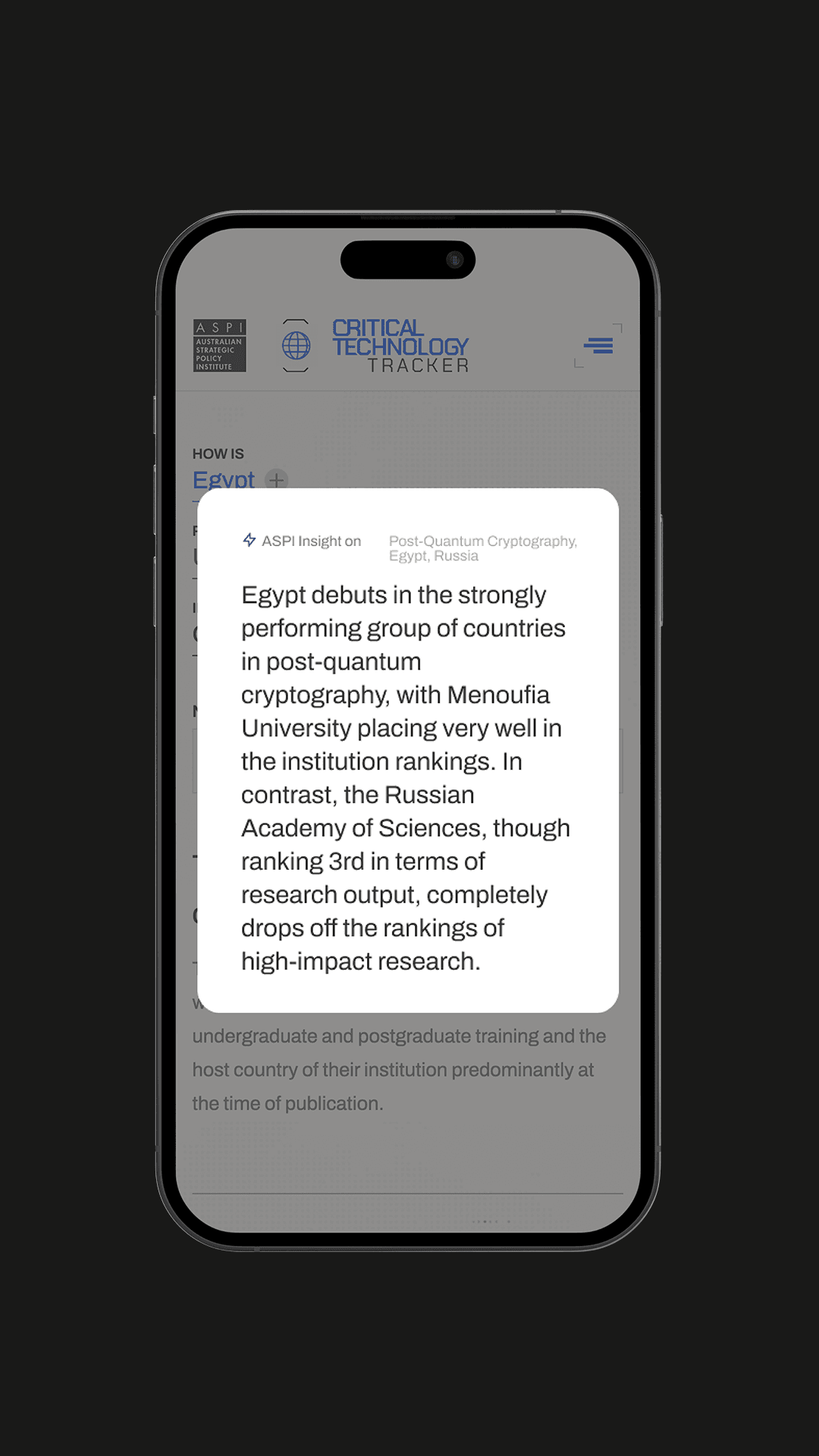 Data visualisation website design Australia | ASPI Critical Technology ...